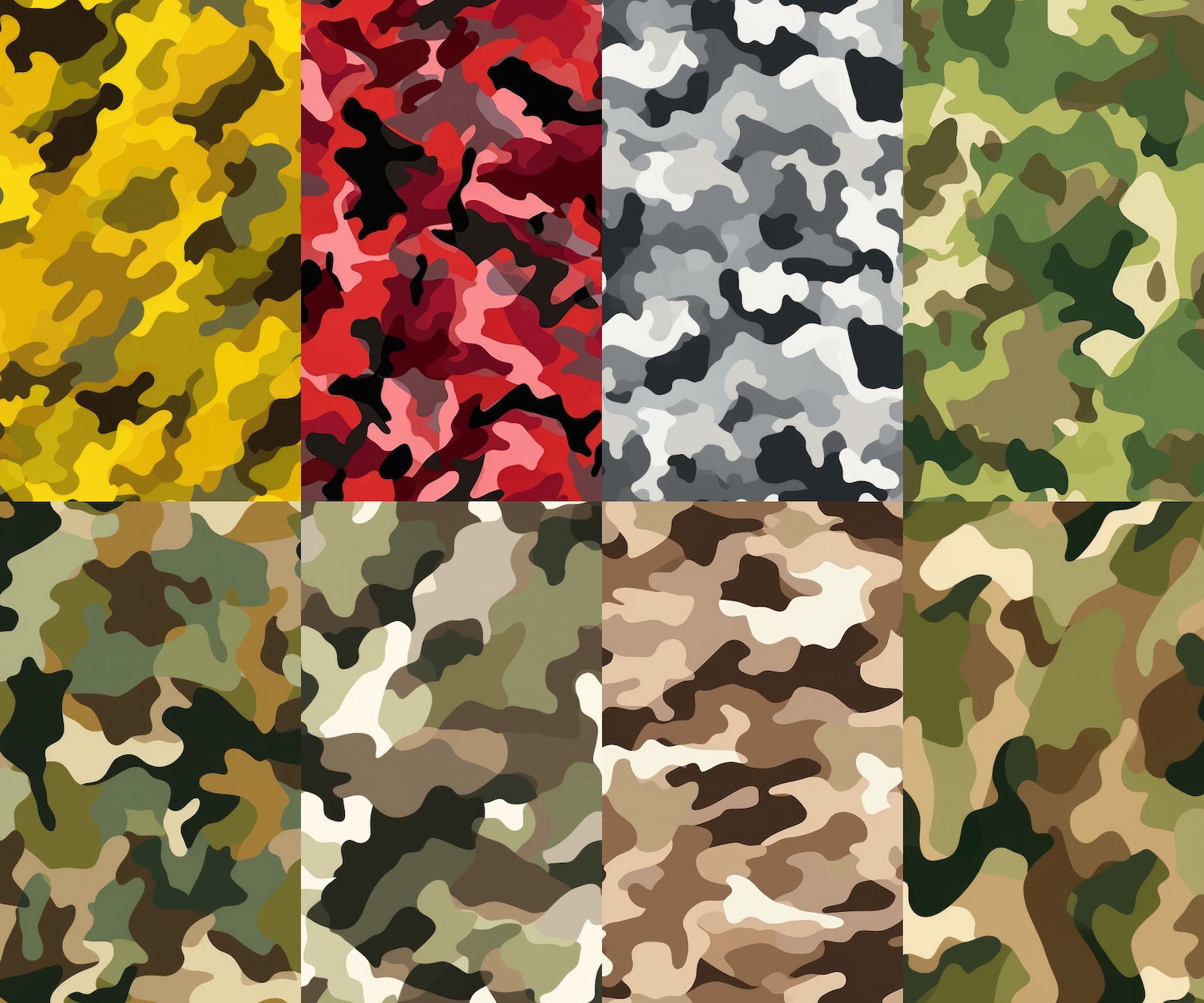 Camouflage Patterns in Various Colours. 32 Seamless Designs - Etsy