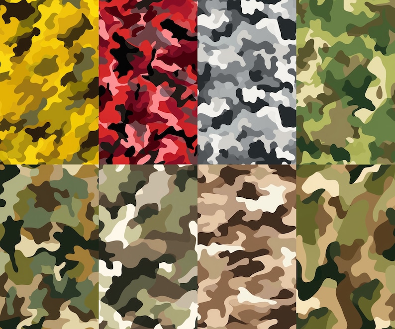 Camouflage Patterns in Various Colours. 32 Seamless Designs - Etsy