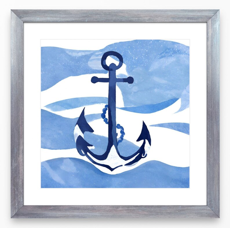 Nautical Coastal Granddaughter Posters, Blue and White Wall Art, Ocean ...