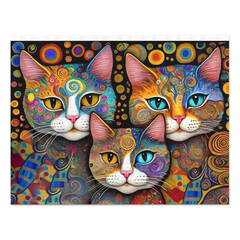 Colorful Cat Jigsaw Puzzle With Tin Fun for Cat Lovers, Family Game ...