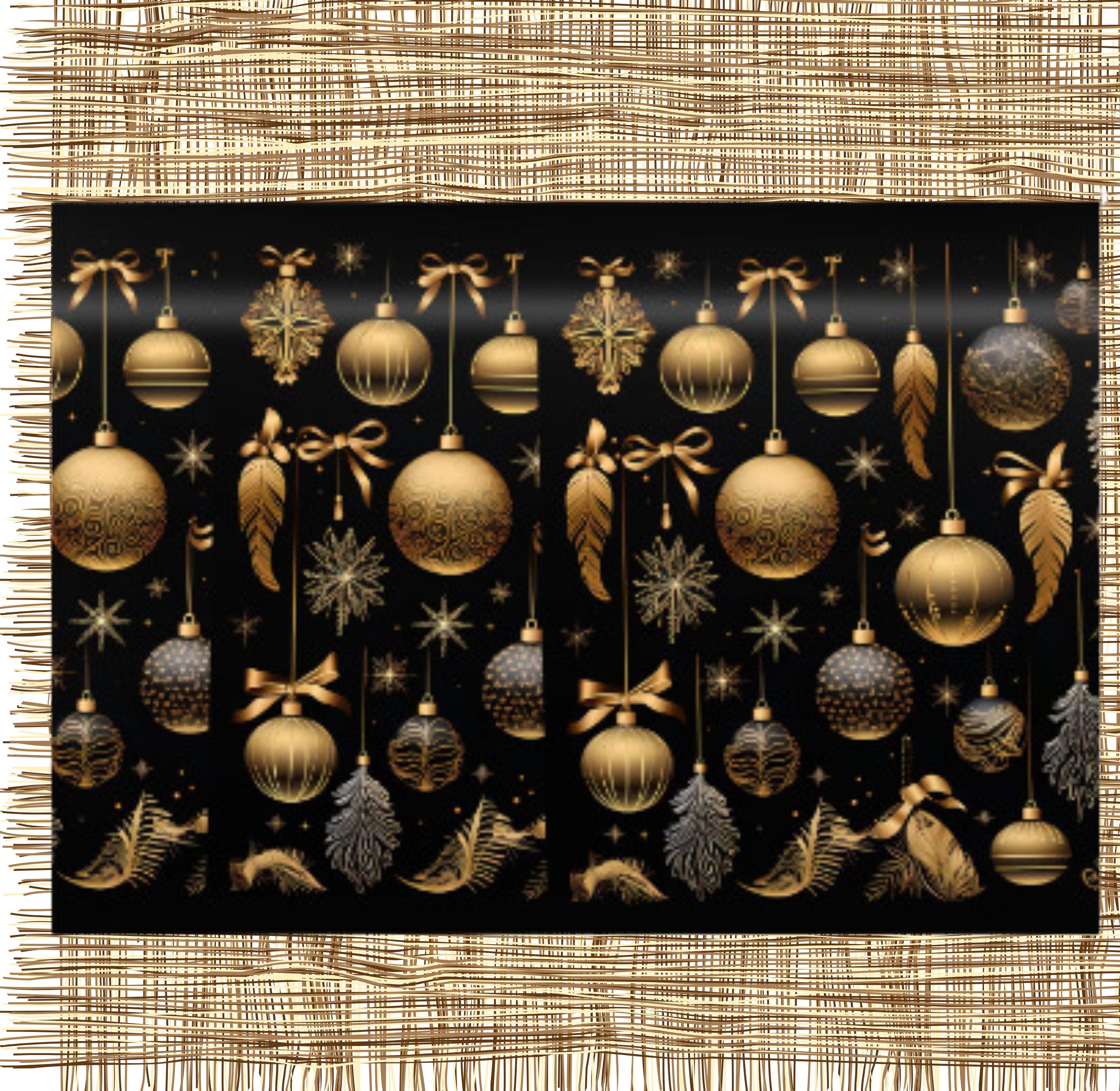 Gift Wrapping Paper, Metallic Gold and Black Ornament Wrapping Paper ...