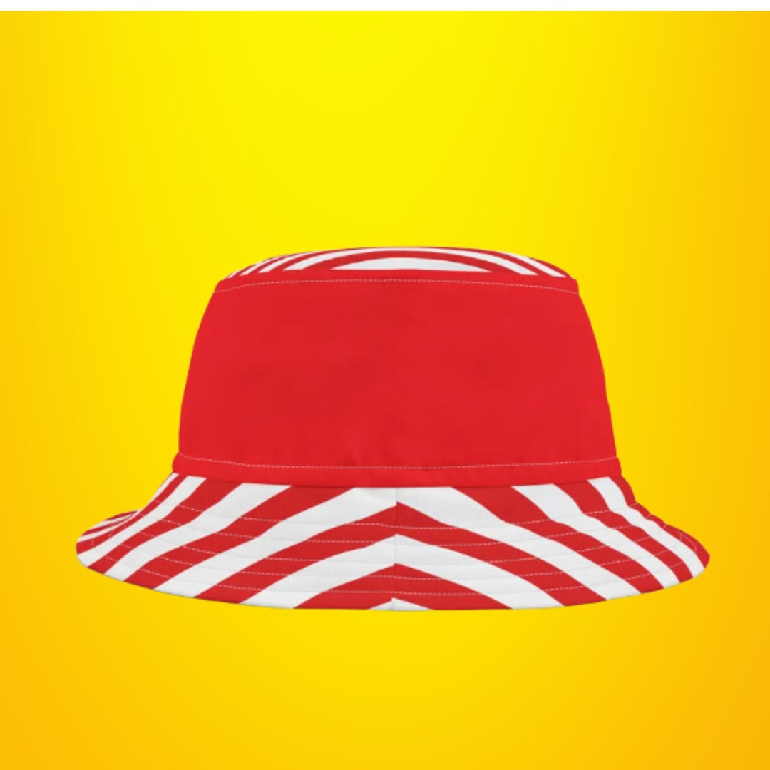 Bucket Hat, Red and White Bucket Hat, Sun Hat, Red Cotton Hat, Red ...