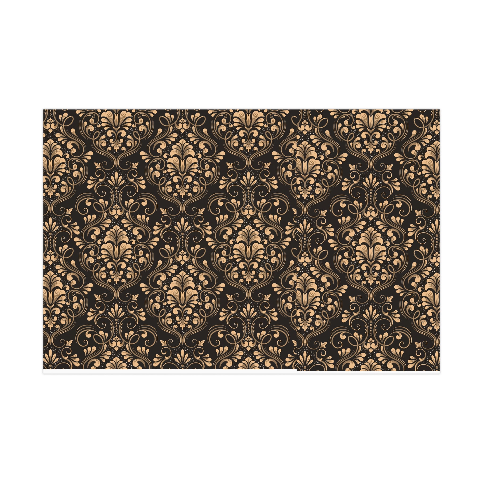 Gift Wrapping Paper, Damask Brown and Black Unique Wrapping Papers - Etsy