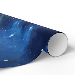 Blue Wrapping Paper, Celestial Sky Blue Gift Wrap, 30"x180", Matte or ...