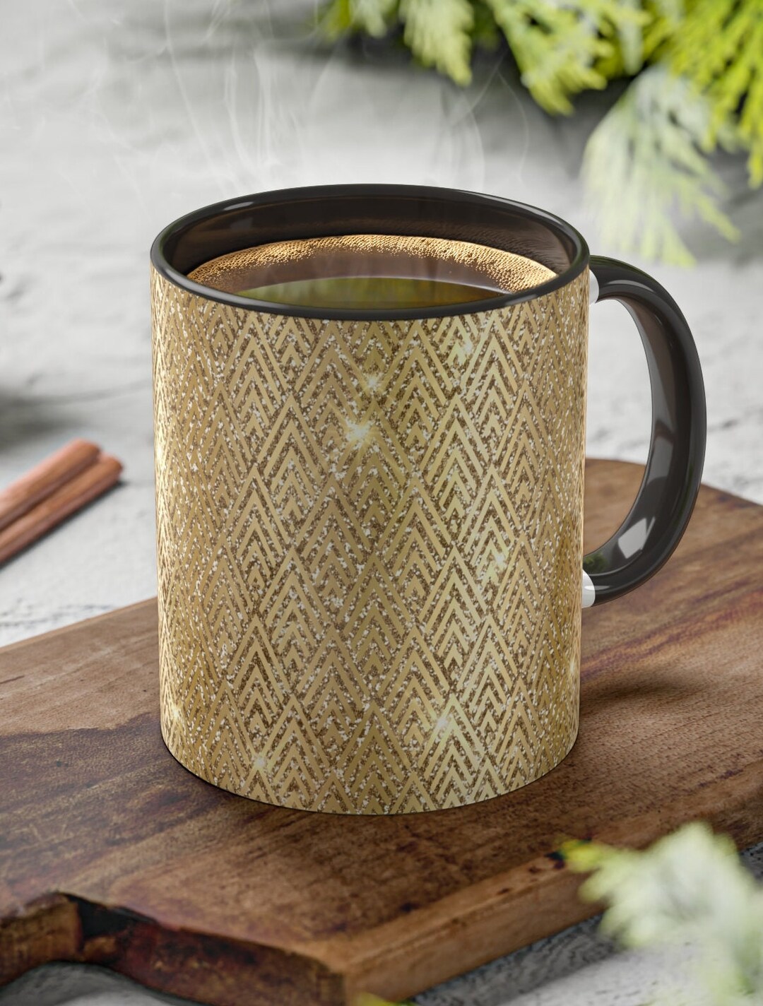 Gold Mug With Black or Red Inside Mug, Bling Mug With Black or Red ...