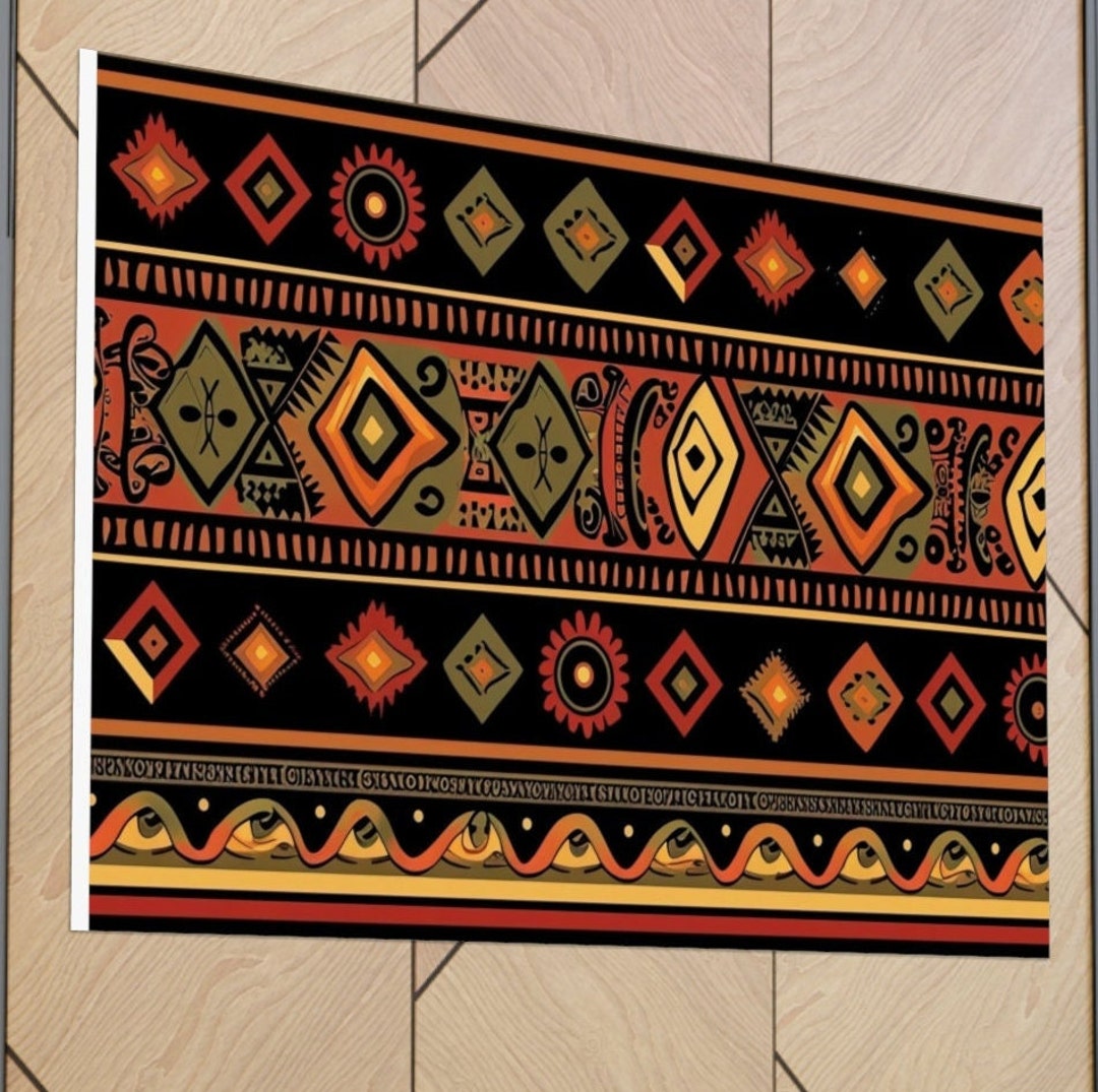 Matte Horizontal Poster, African American Inspired Design With Brown ...