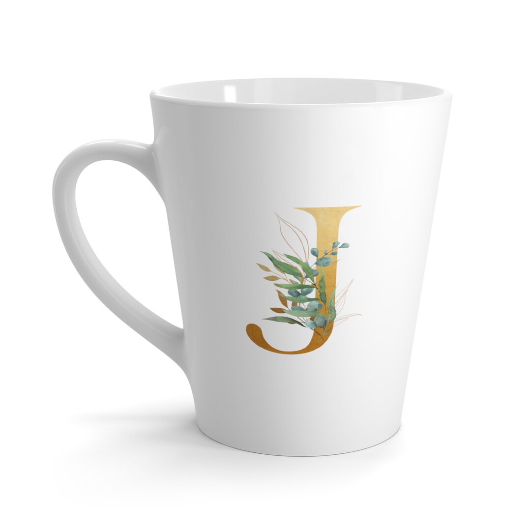 Personalized Gold Initial Latte Mug - Etsy