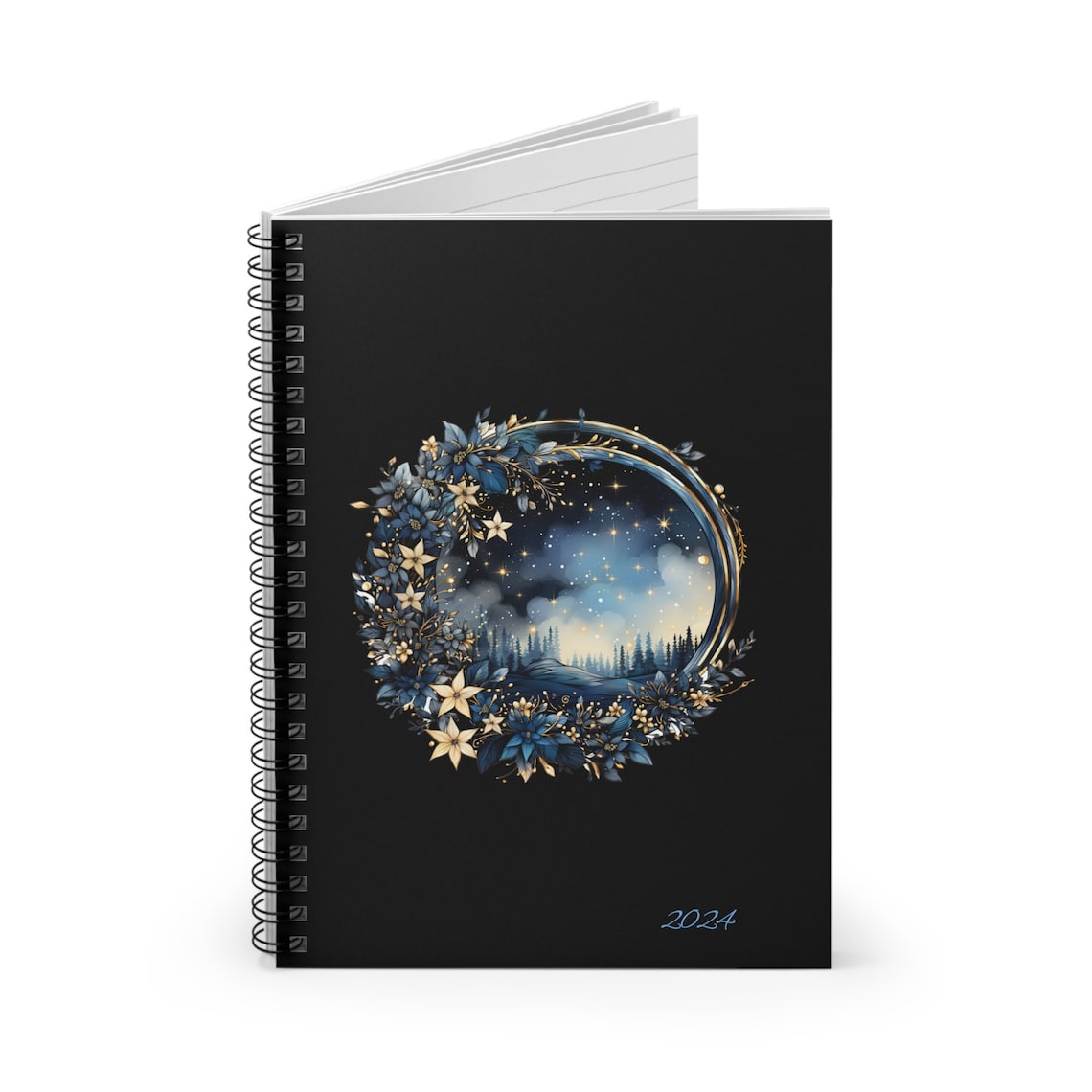 Blue Night Sky Spiral Hardcover Notebook - Ruled Line - Etsy