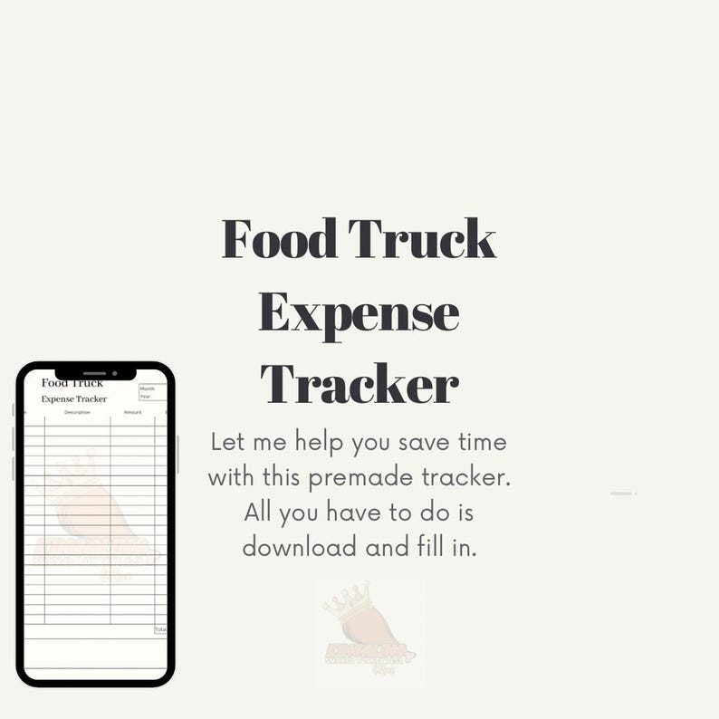 Food Business Expense Tracker - Etsy