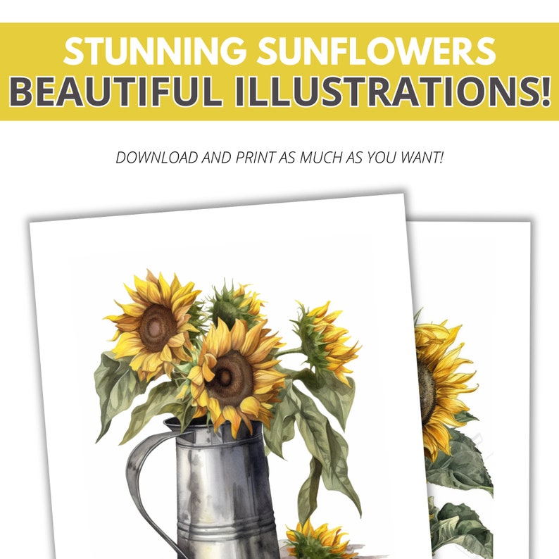 Sunflowers Printable Wall Art | Sunflower Posters | Kansas Sunflowers ...