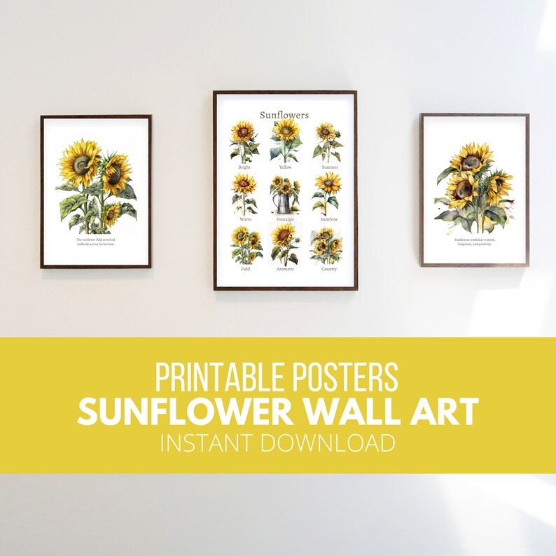 Sunflowers Printable Wall Art | Sunflower Posters | Kansas Sunflowers ...