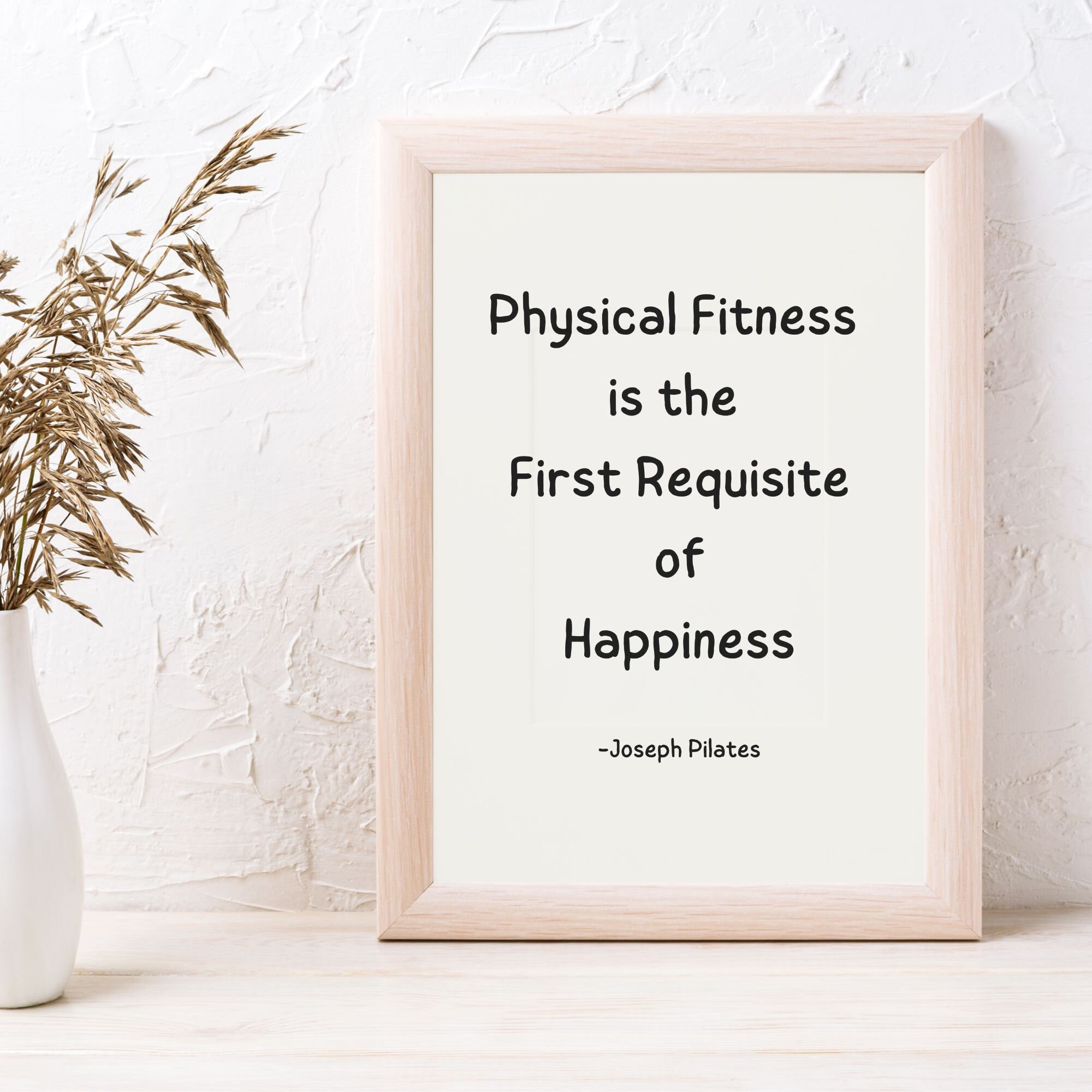 Joseph Pilates Quote Poster, Pilates Studio Wall Art, Gym Decor ...
