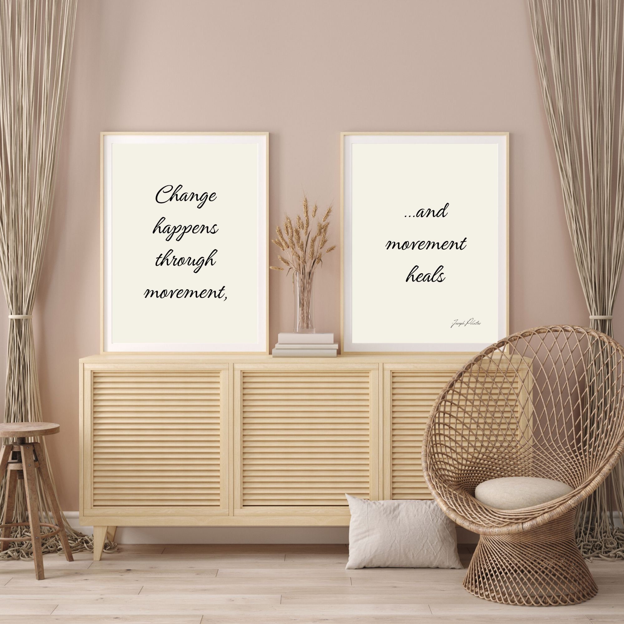 Joseph Pilates Quote, Pilates Studio Decor, Change Happens Through ...