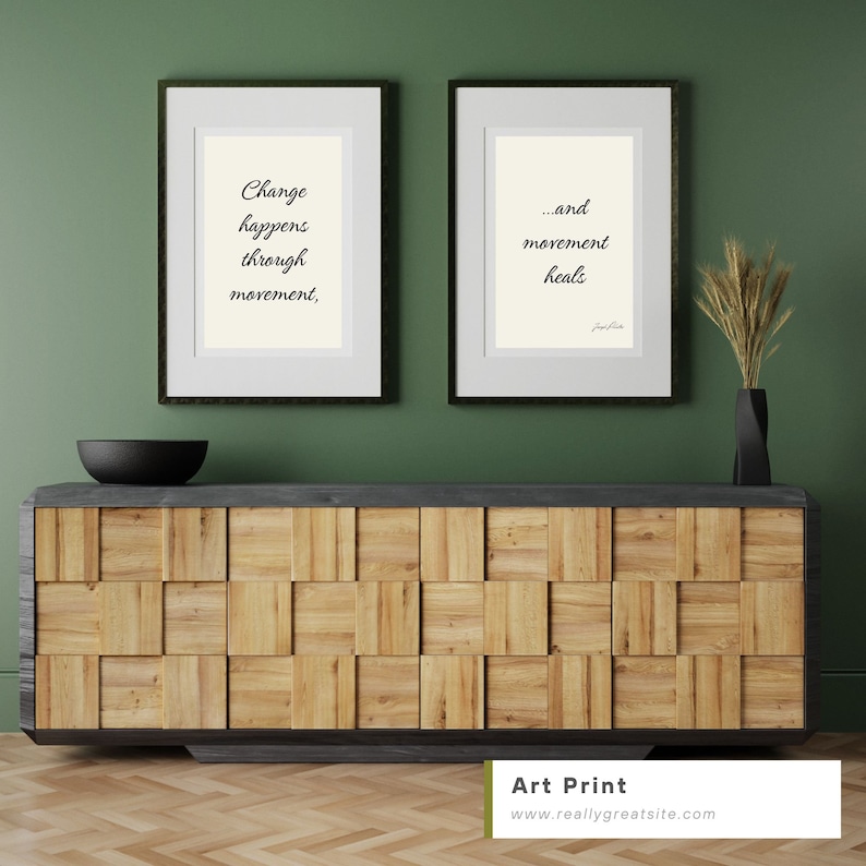 Joseph Pilates Quote, Pilates Studio Decor, Change Happens Through ...