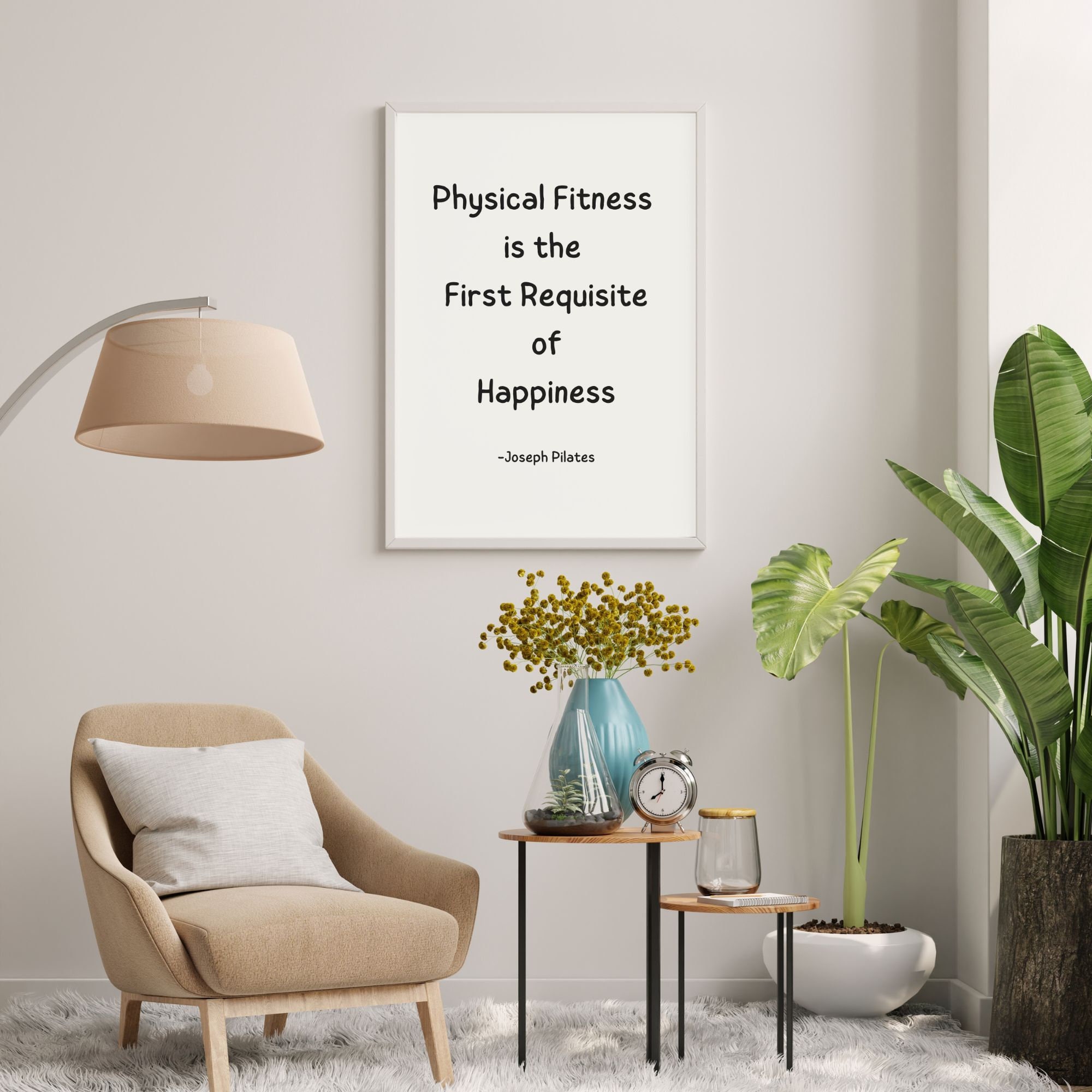 Joseph Pilates Quote Poster, Pilates Studio Wall Art, Gym Decor ...
