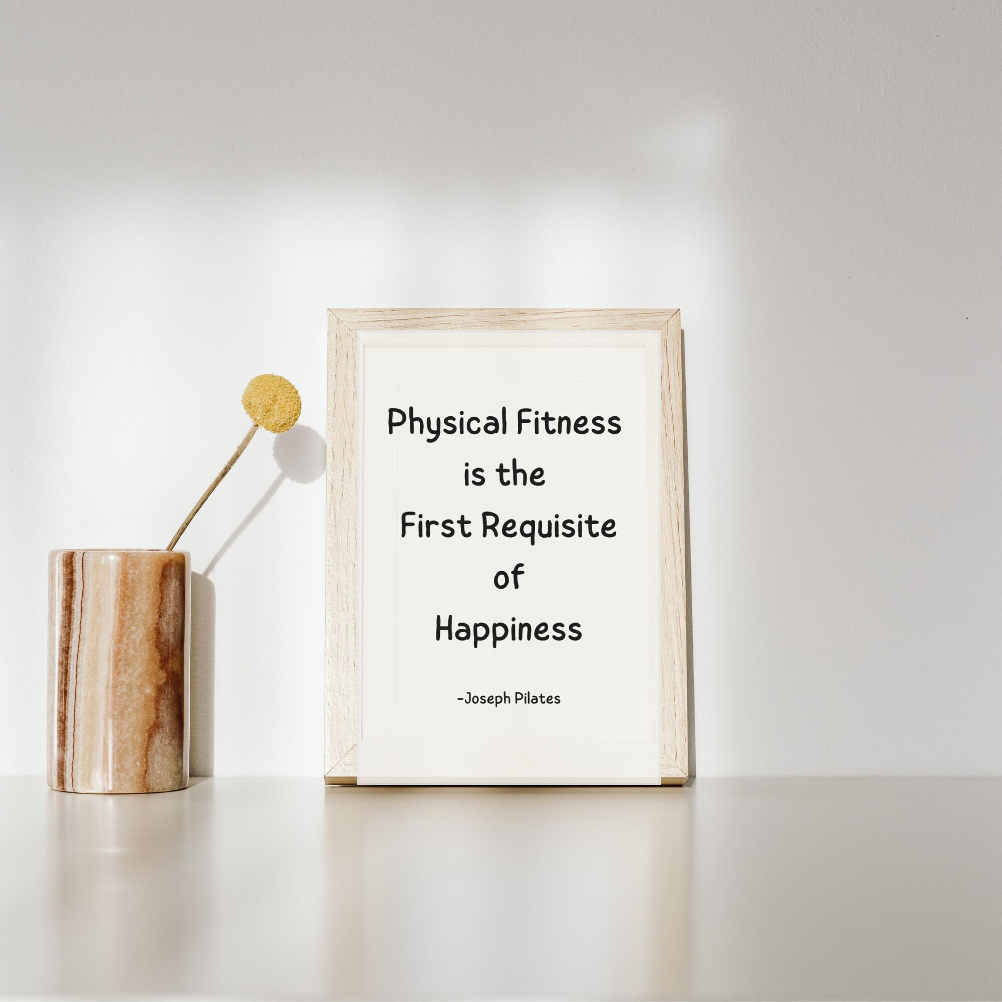 Joseph Pilates Quote Poster, Pilates Studio Wall Art, Gym Decor ...