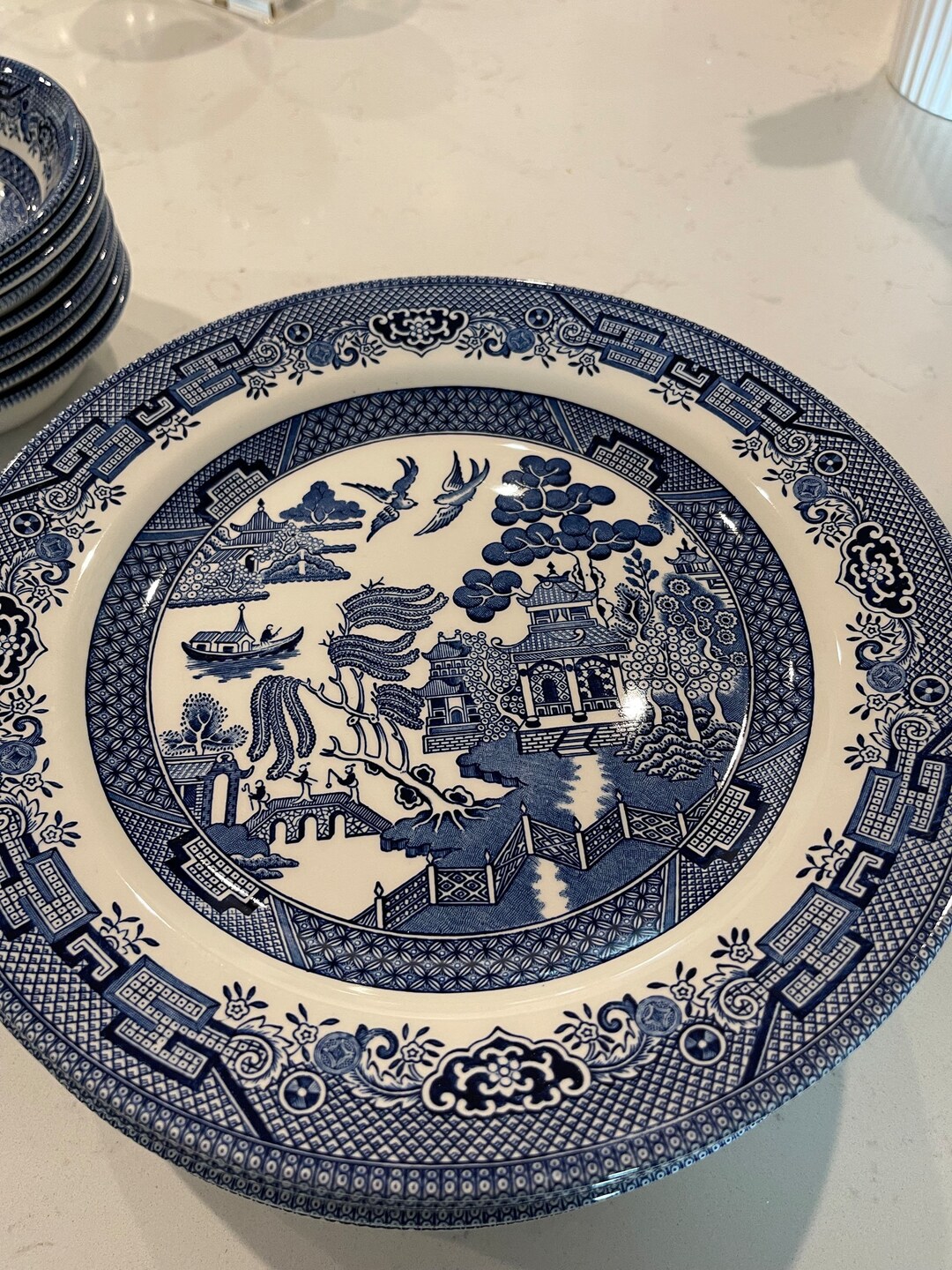 Churchill Blue Willow China Plate 10 - Etsy