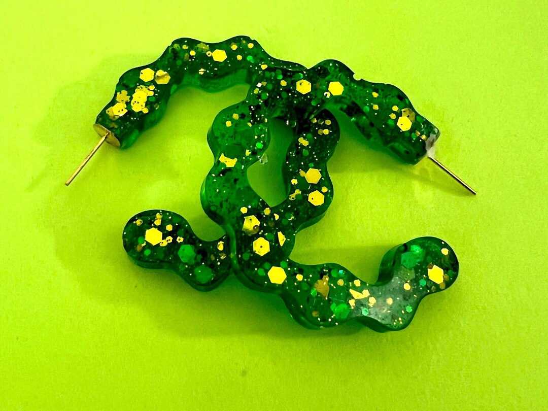 Resin Hoops / Colored Hoops / Colored Jewelry / Glitter Hoops - Etsy