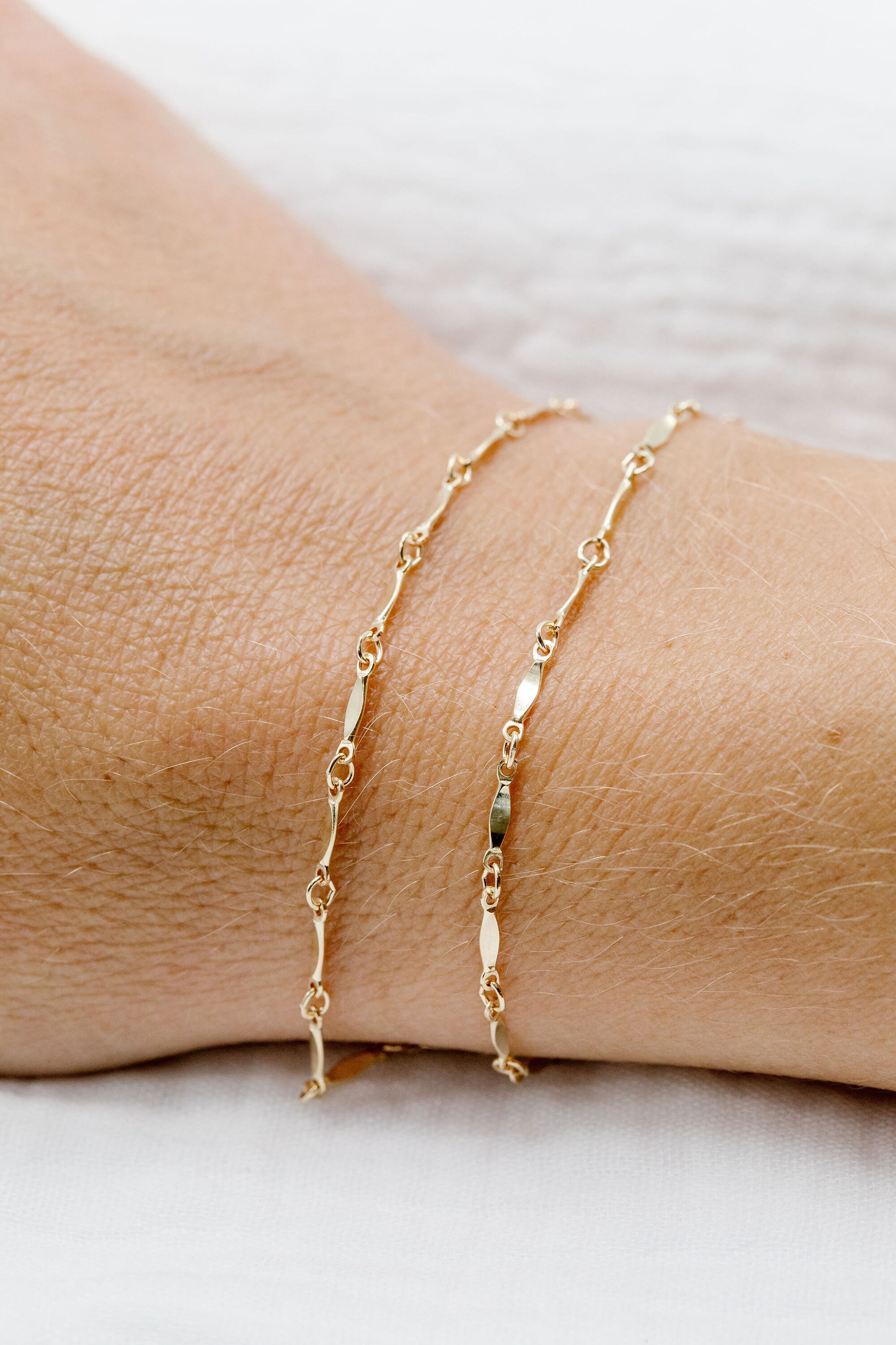 Gold Filled Dapped Bar Chain - Etsy