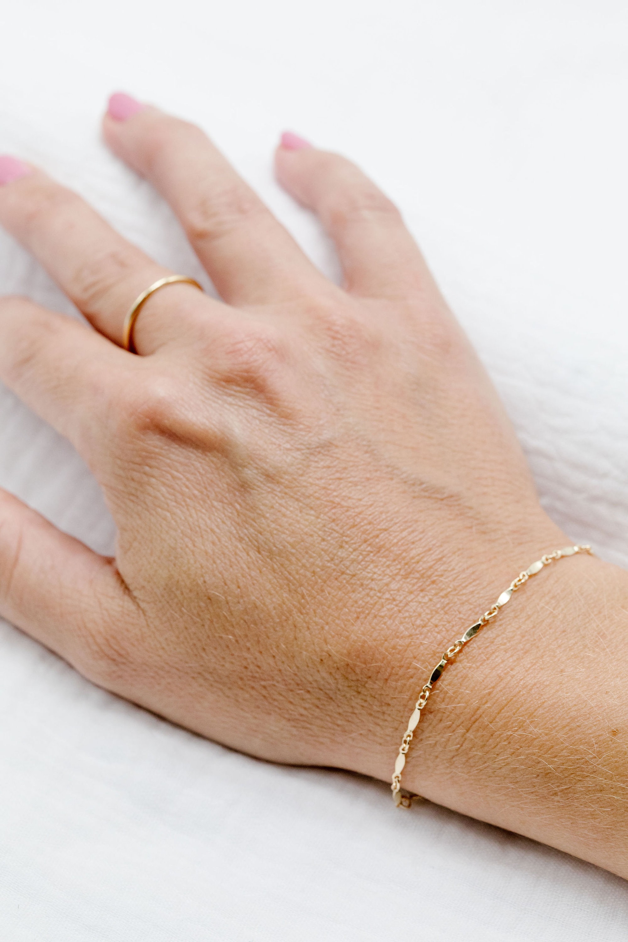 Gold Filled Dapped Bar Chain - Etsy