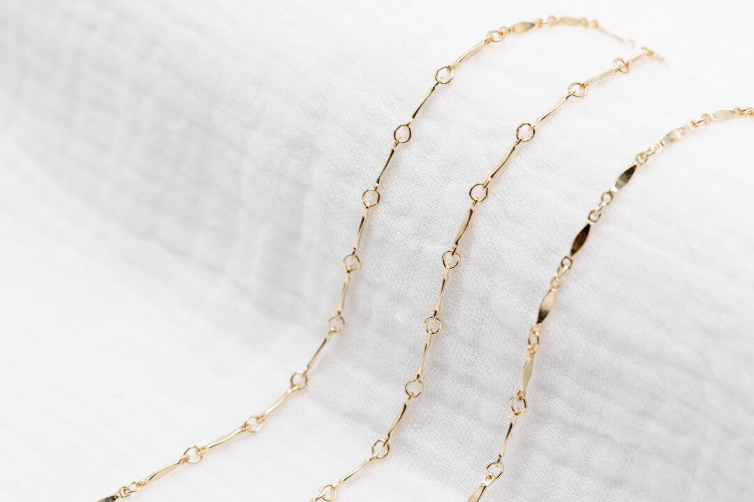 Gold Filled Dapped Bar Chain - Etsy