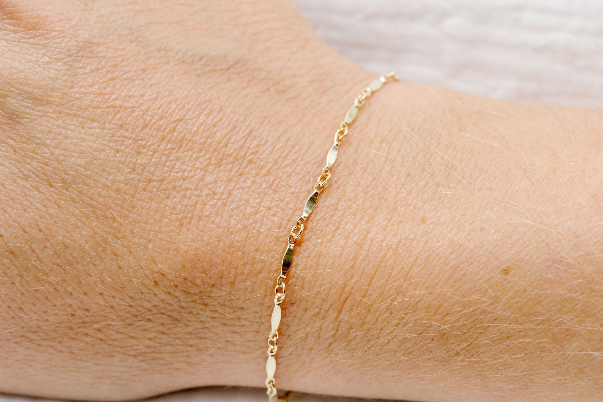 Gold Filled Dapped Bar Chain - Etsy