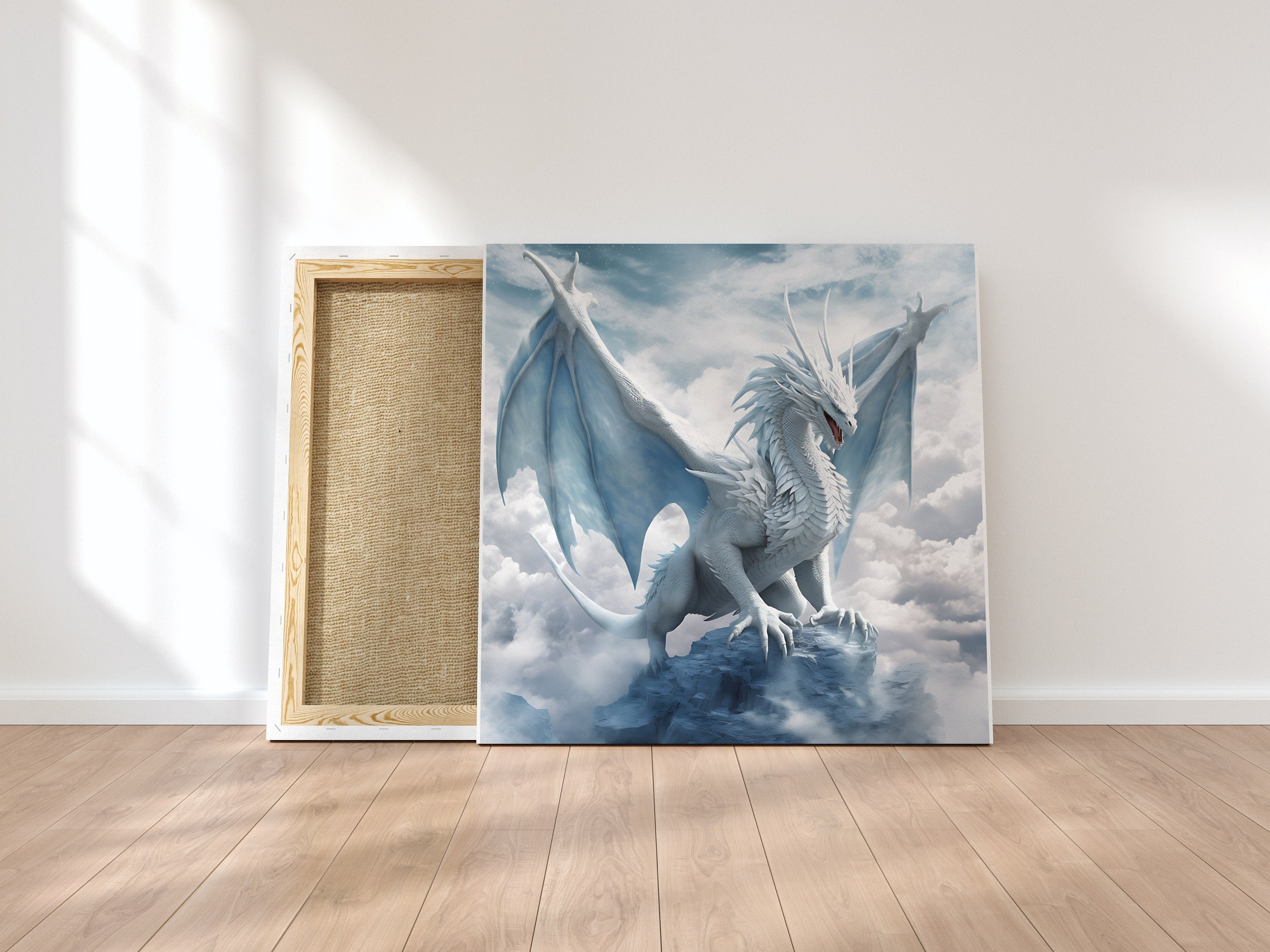 White Dragon Package Digital Download Fantasy Wall Art Print Dragon ...