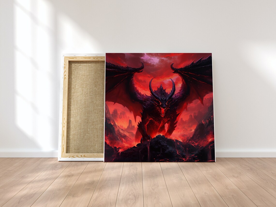 Red Dragon Package Digital Download Fantasy Wall Art Print Dragon ...