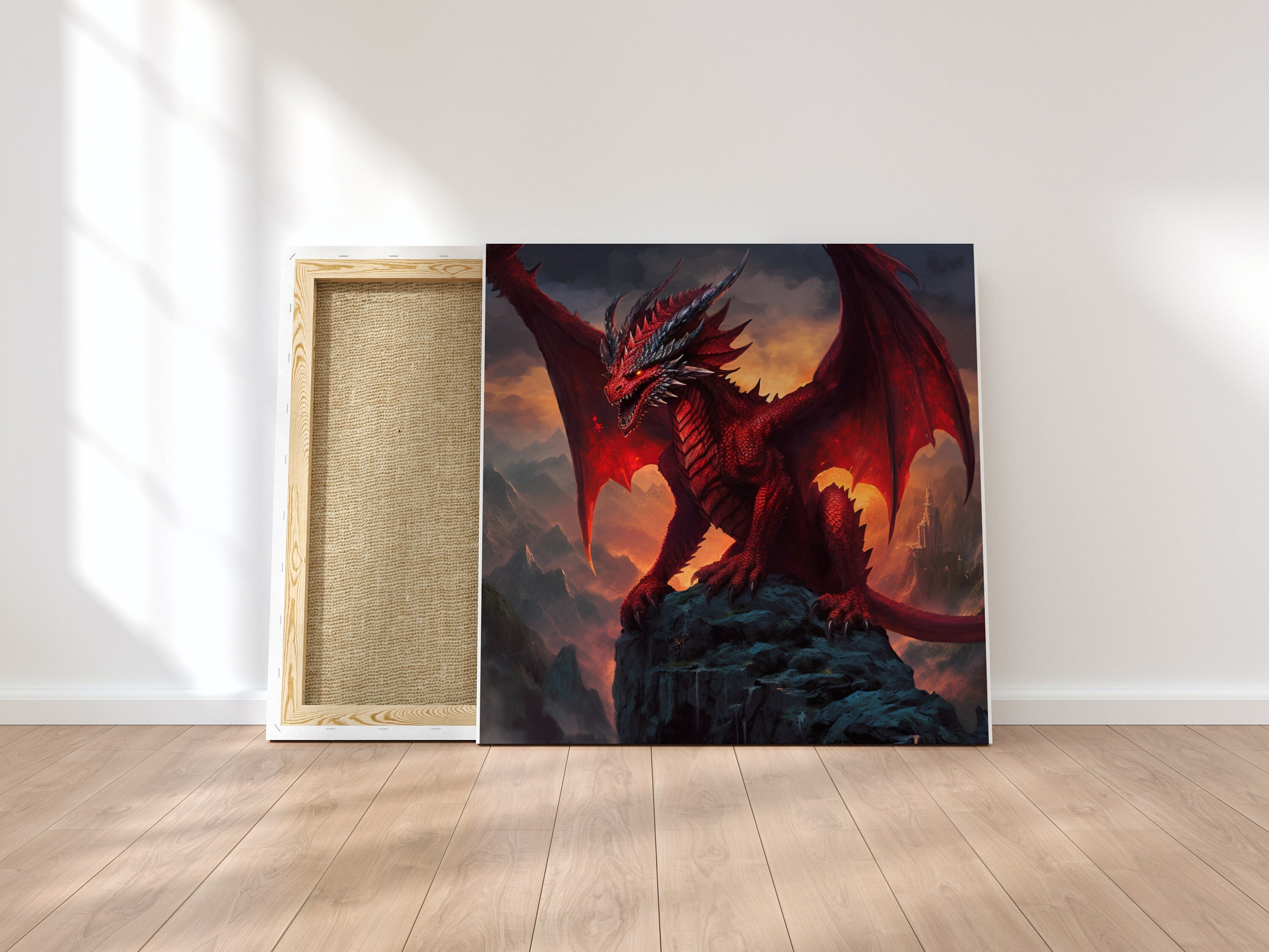 Red Dragon Package Digital Download Fantasy Wall Art Print Dragon ...