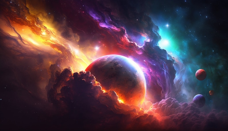 Planets in Nebula - Etsy