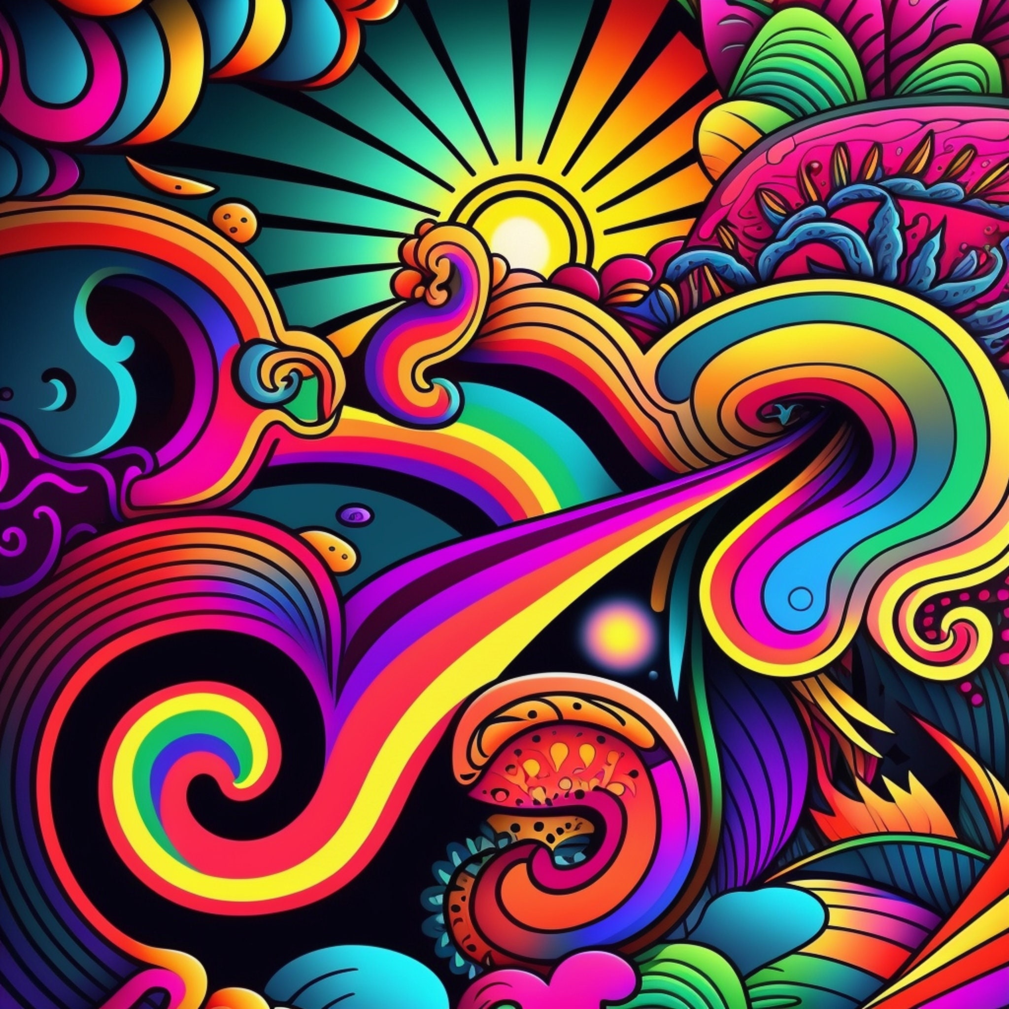 Psychedelic Sunrise - Etsy