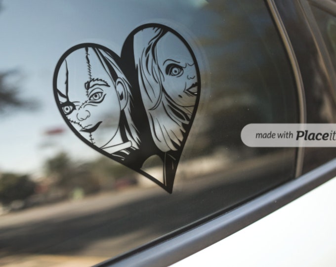 Chucky and Tiffany Heart Decal - Etsy