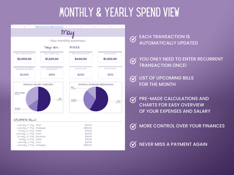 Automatic Expenses and Salary Tracker Template for Google Sheets ...