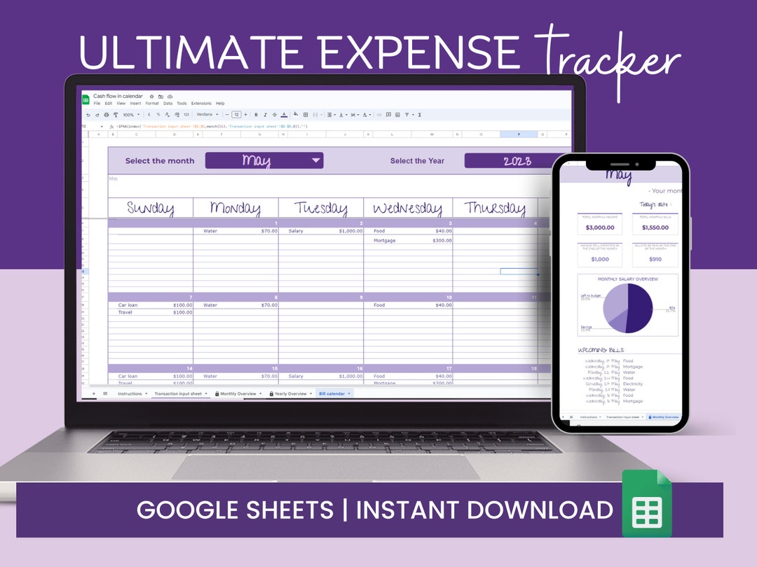 Automatic Expenses and Salary Tracker Template for Google Sheets ...