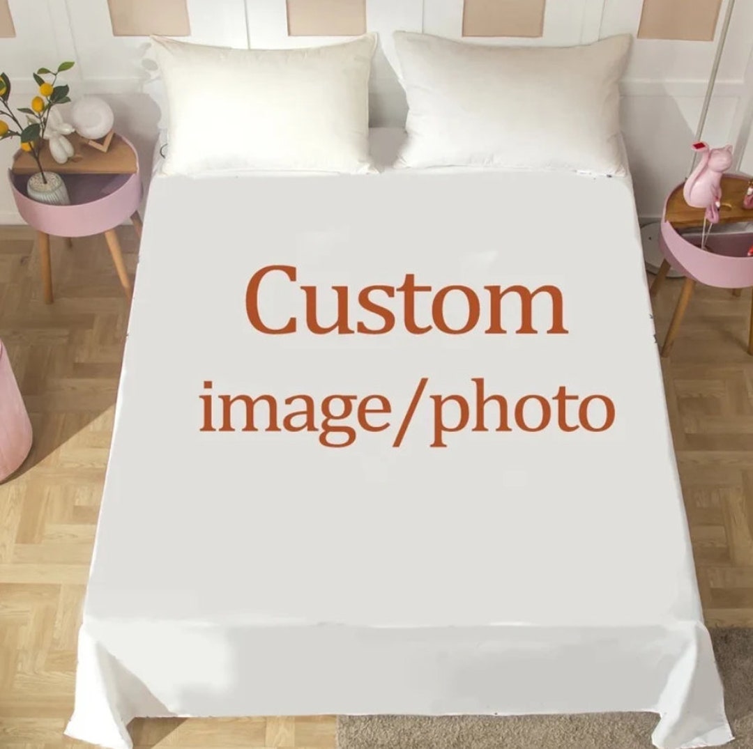 Custom Photo/design Bed Sheet | Personalized Flat Sheet - Etsy