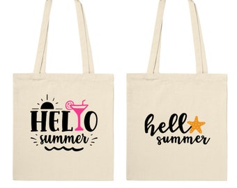 Hello Summer Flip Flop Canvas Tote Bag - Etsy