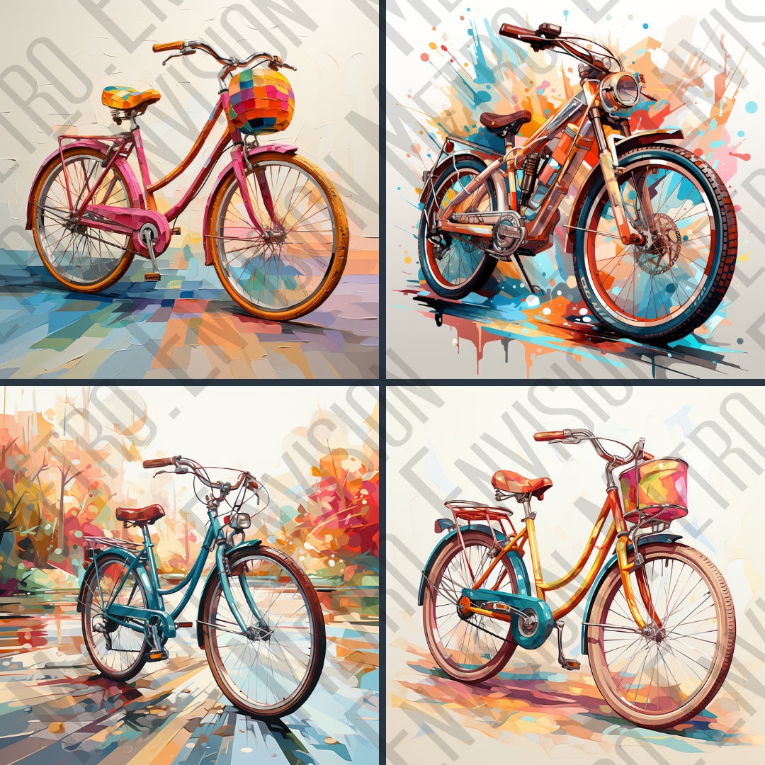 Fauvism Bicycle Clipart | Vibrant Colors PNG (digital Download) - Etsy