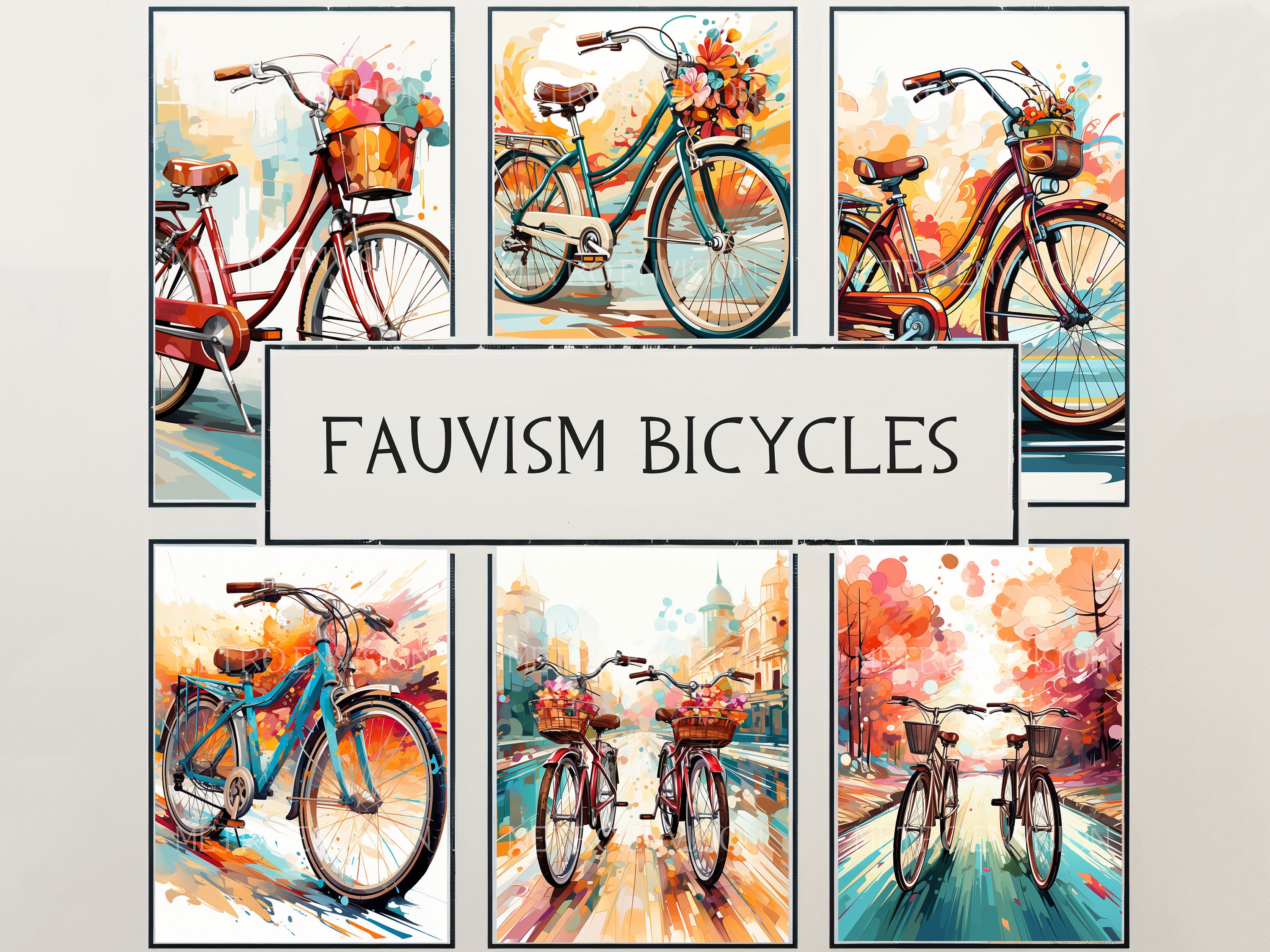 Fauvism Bicycle Clipart | Vibrant Colors PNG (digital Download) - Etsy