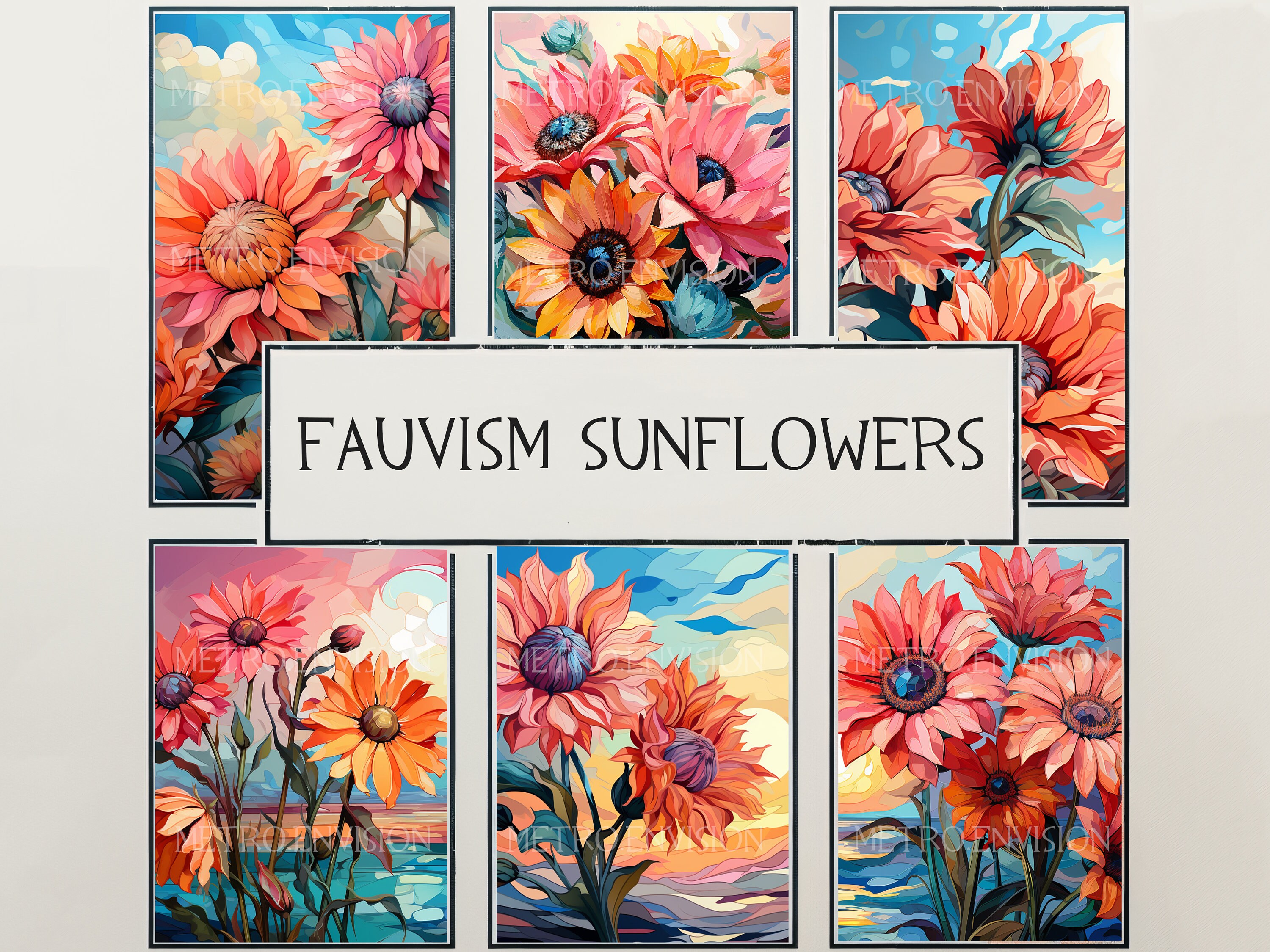 Fauvism Sunflowers Clipart | Colorful Floral PNG (digital Download) - Etsy