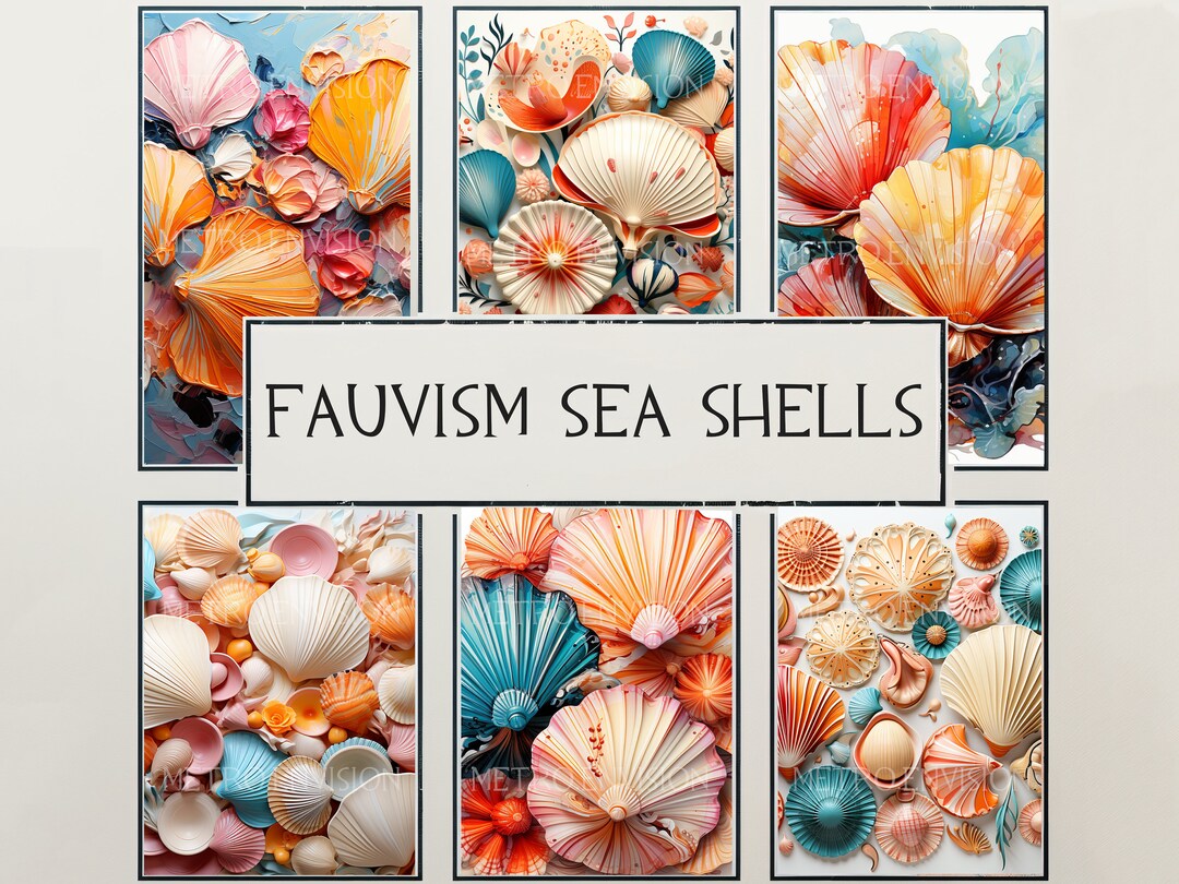Fauvism Seashells Clipart | Vibrant Colors, PNG (digital Download) - Etsy