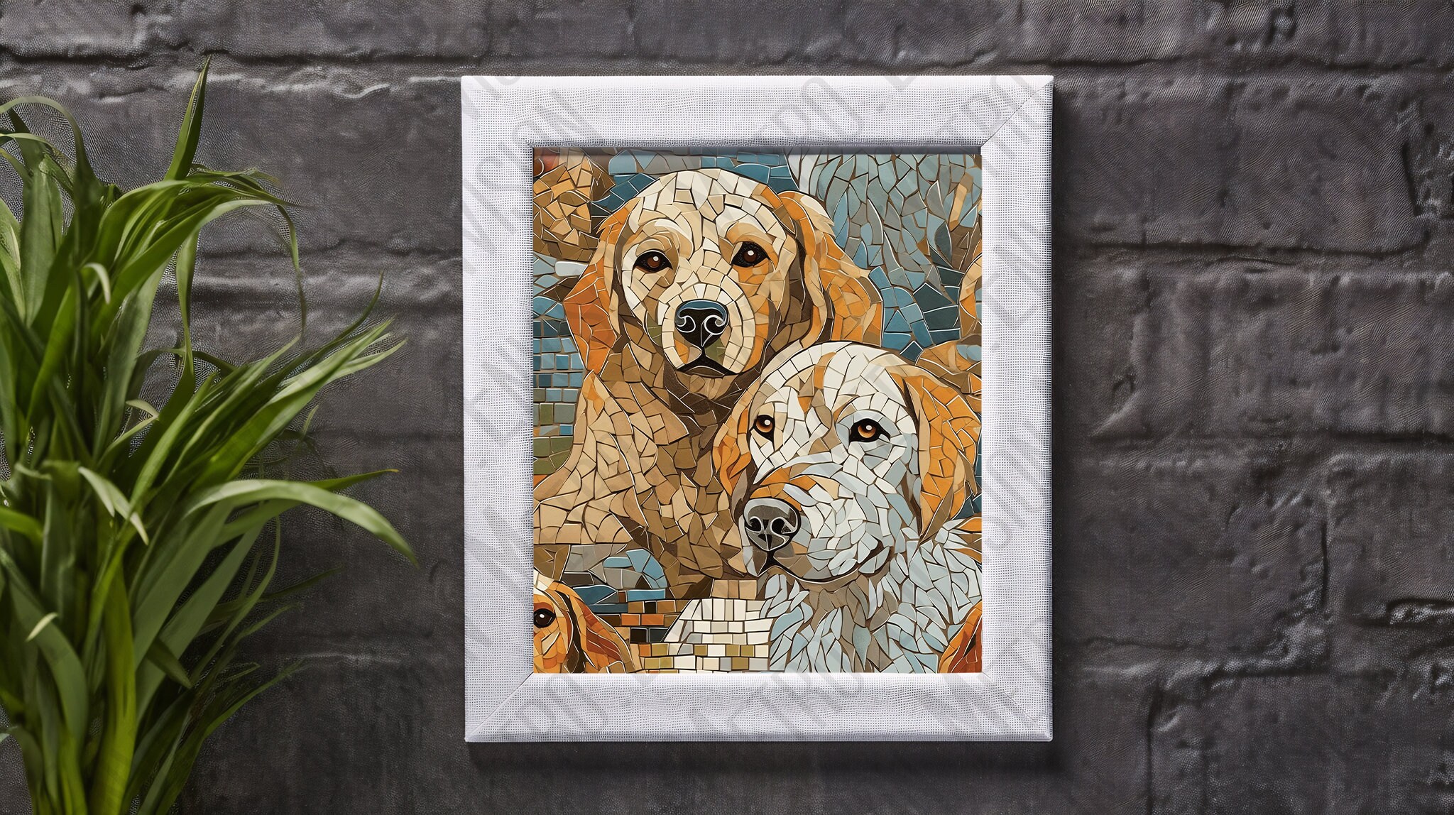 Mosaic Dogs Art Print – Digital Paper Set (PDF) - Etsy