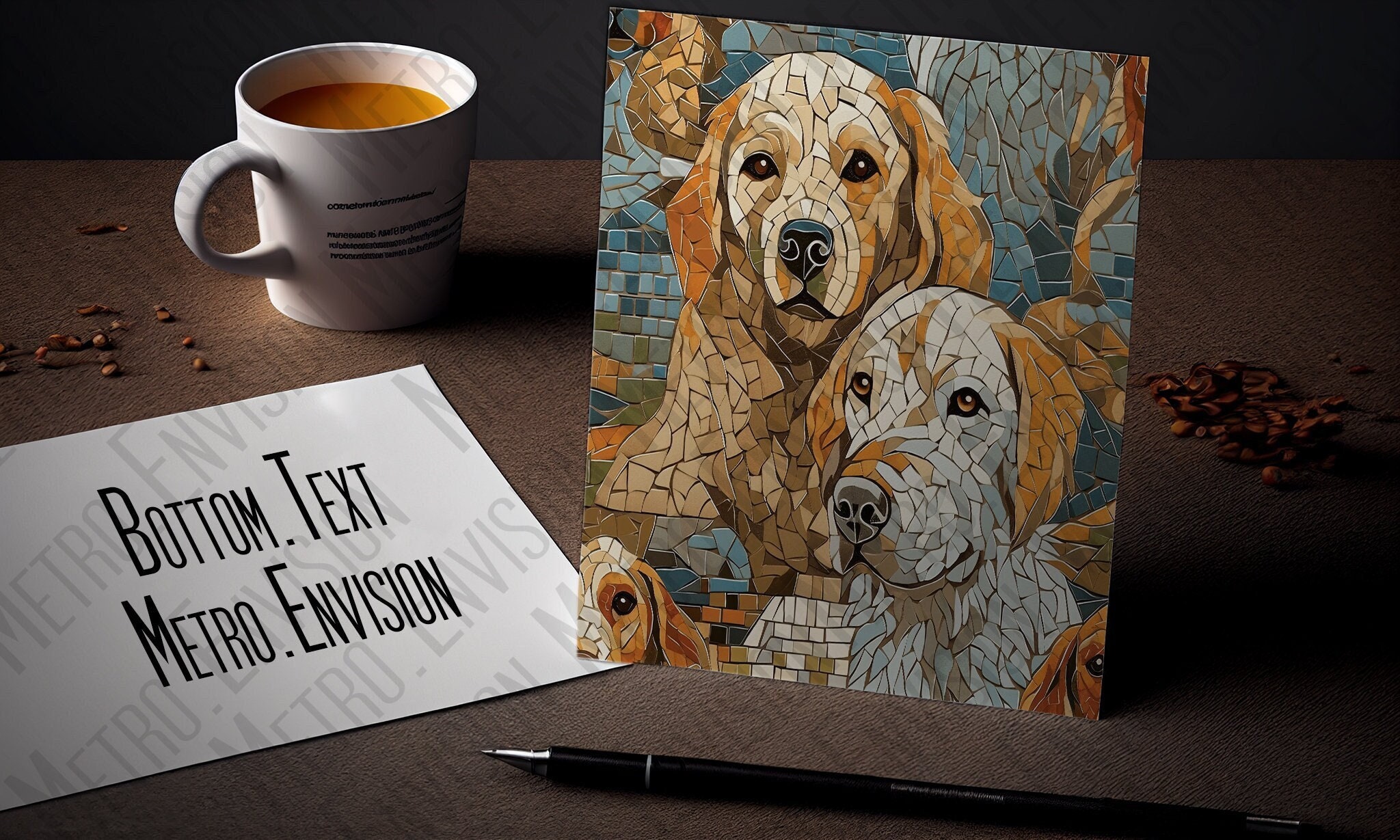 Mosaic Dogs Art Print – Digital Paper Set (PDF) - Etsy