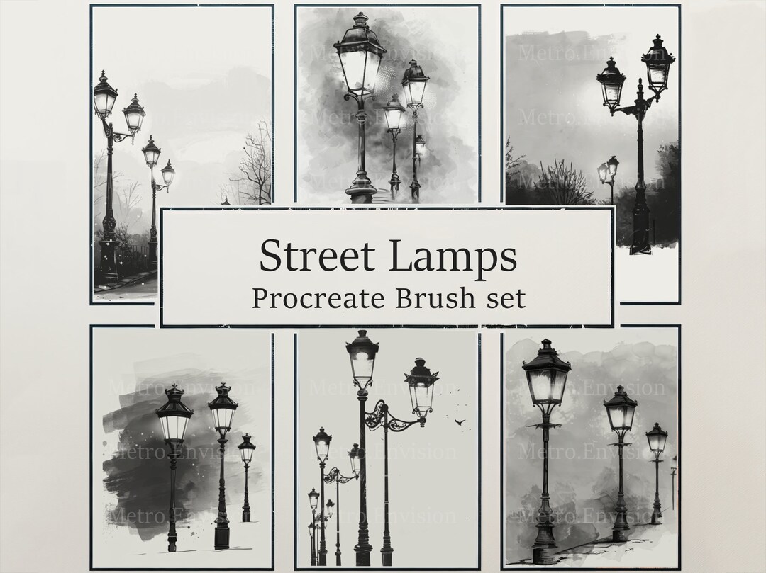 20 Street Lights - Procreate Digital Stamp Brush Set | Neo Traditional ...