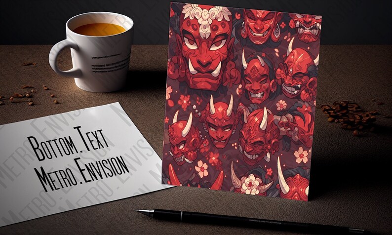 Joyful Demon Mask Digital Paper – Japanese Tile Pattern (PDF & JPG) - Etsy