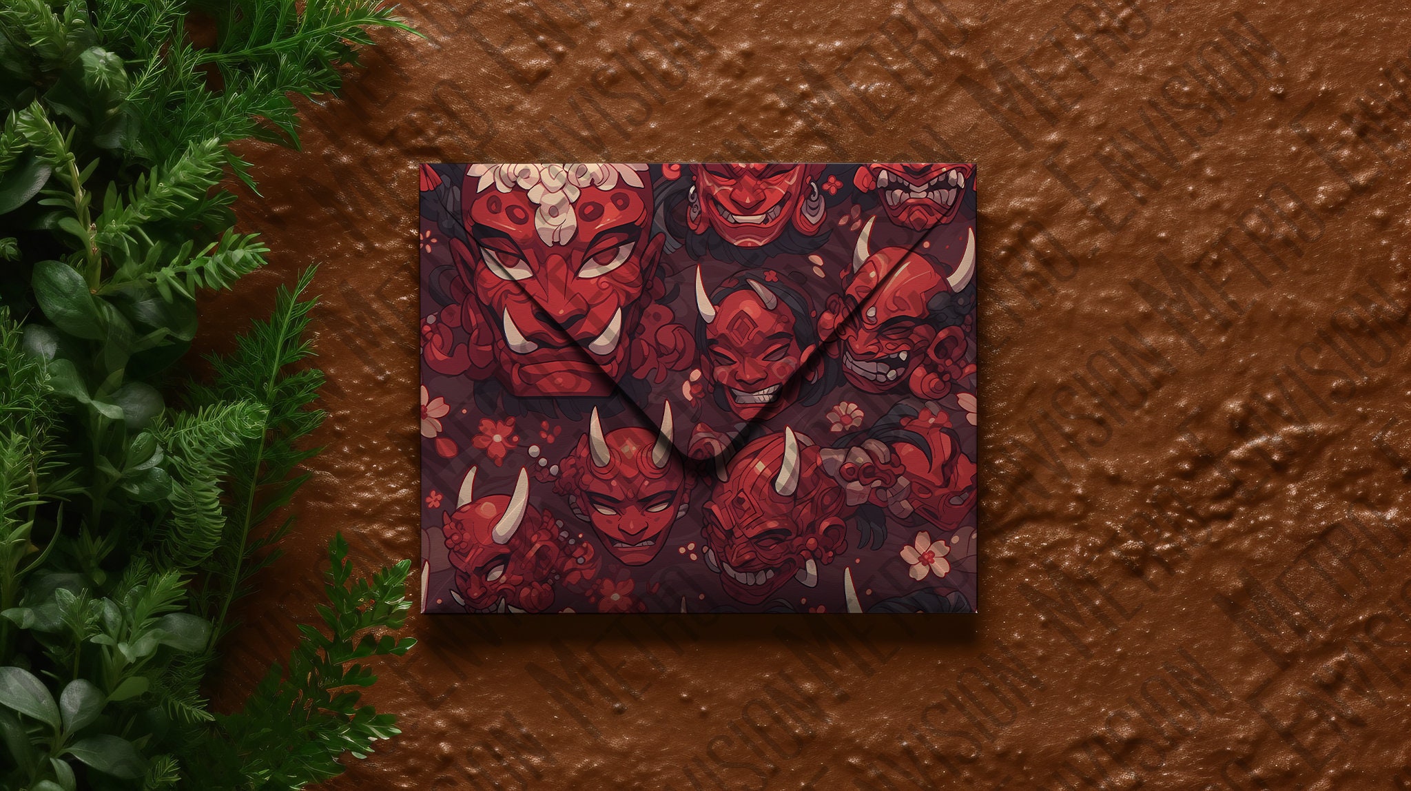 Joyful Demon Mask Digital Paper – Japanese Tile Pattern (PDF & JPG) - Etsy