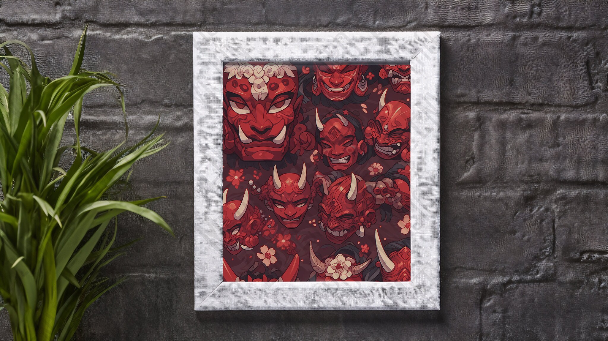 Joyful Demon Mask Digital Paper – Japanese Tile Pattern (PDF & JPG) - Etsy