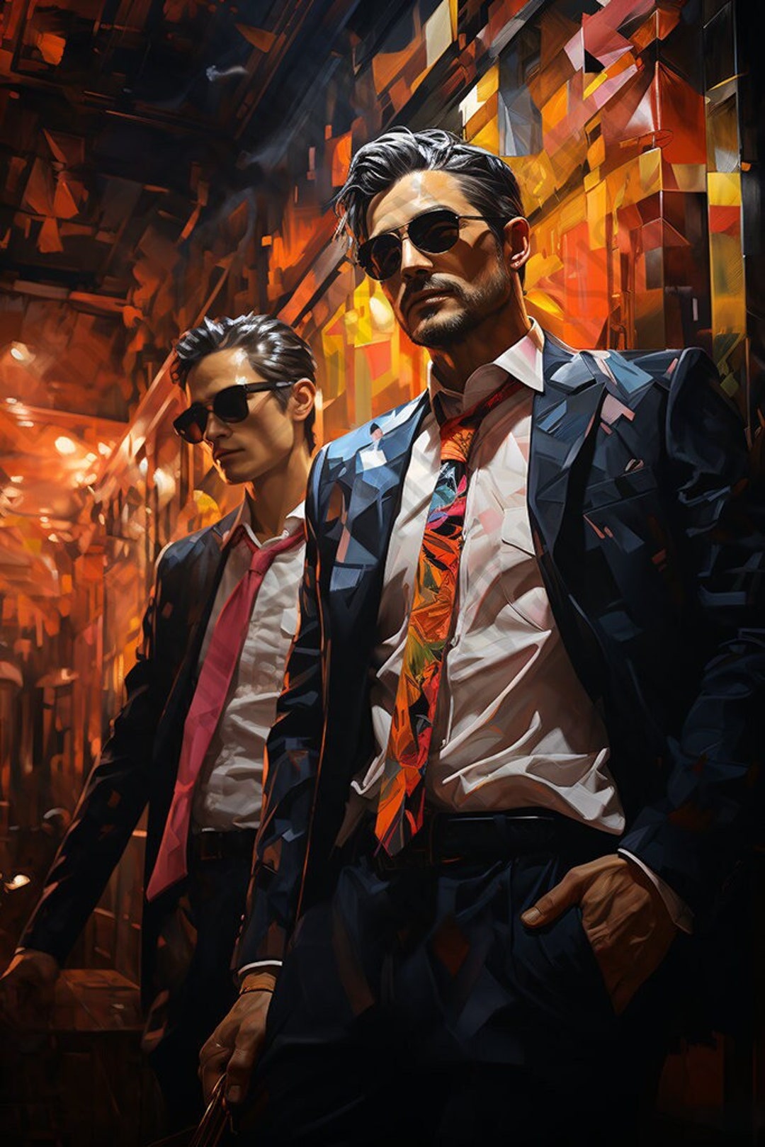 80's Mafiosos at Disco Night-club | High-resolution Digital Painting ...