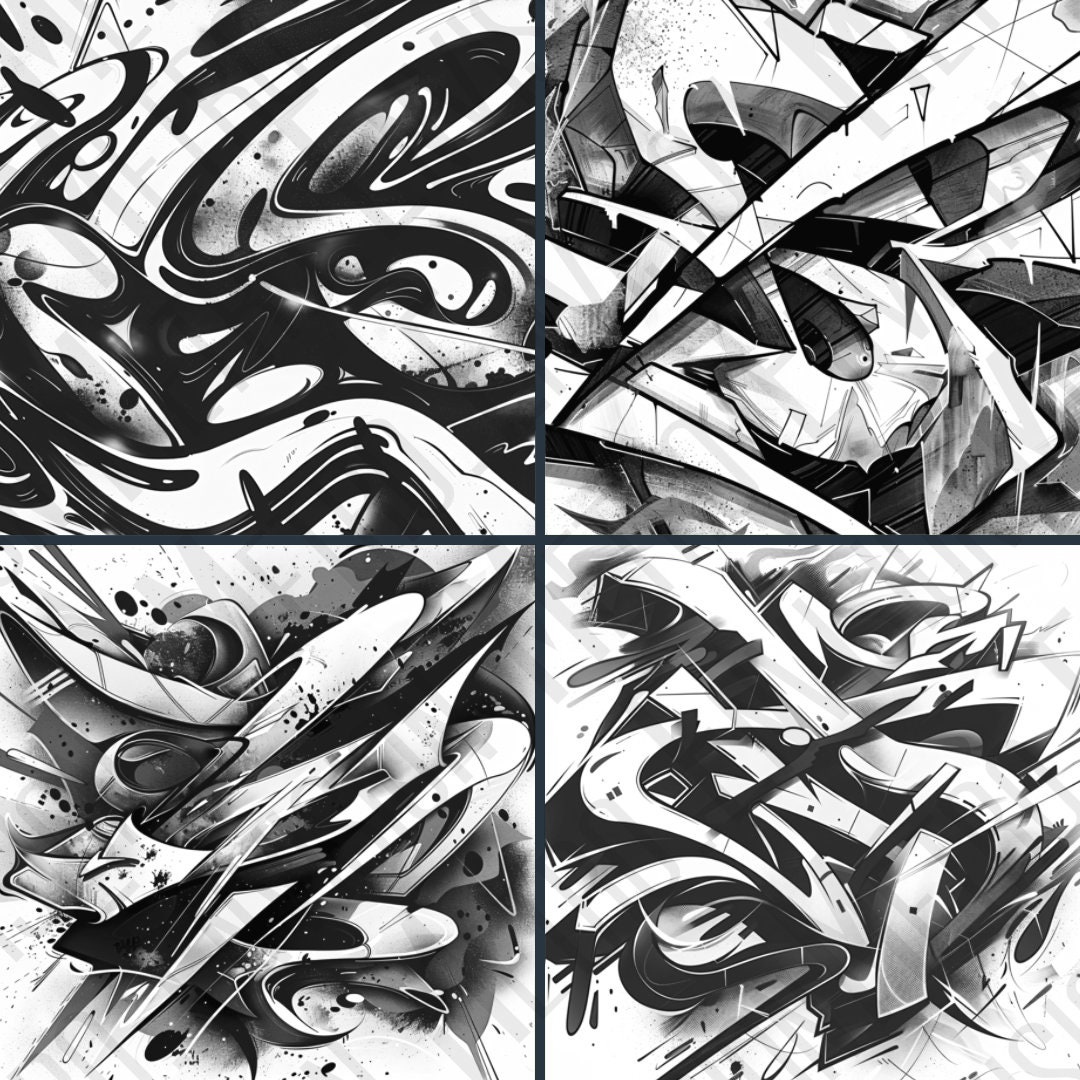 20 Graffiti Tags - Procreate Digital Stamp Brush Set | Neo Traditional ...