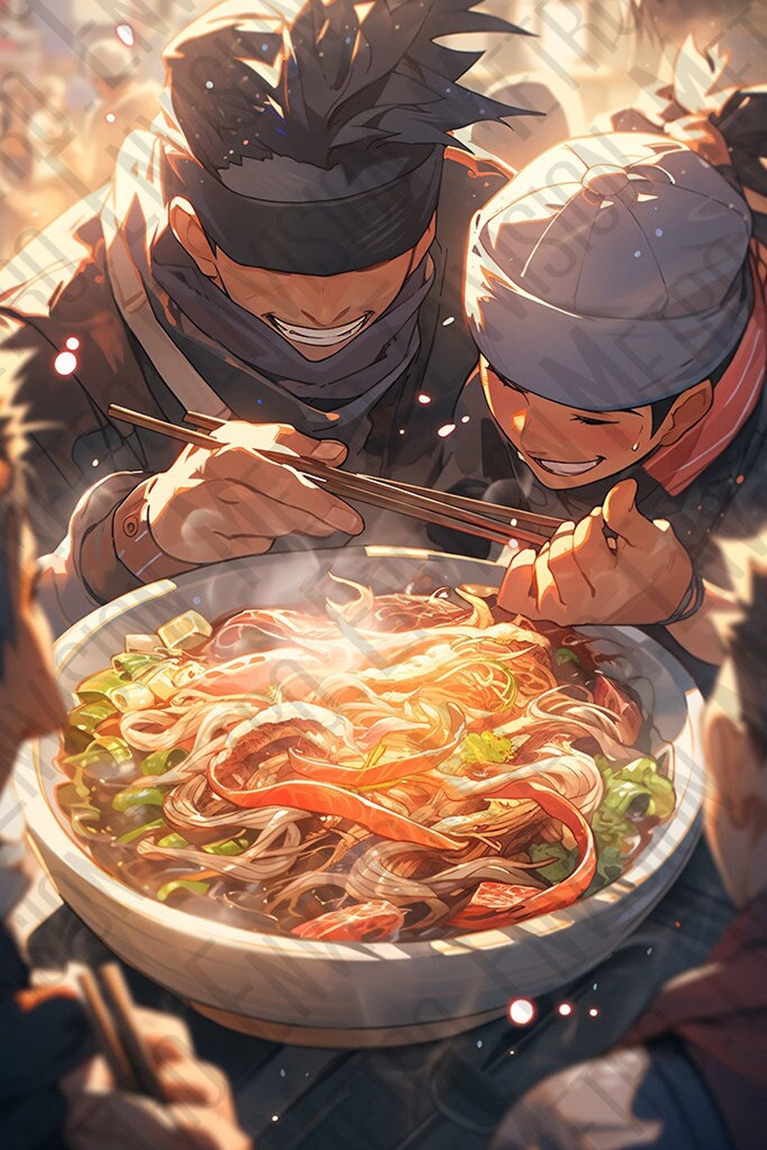 Young Ninjas Enjoying Ramen Painting | Sundown Village | Generosity and ...