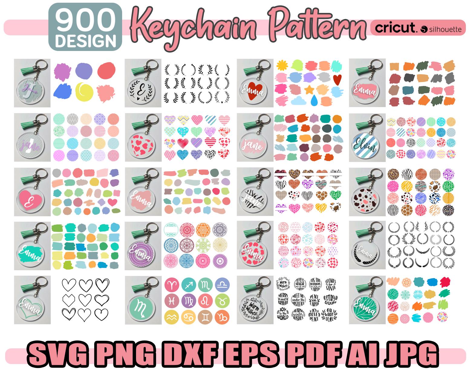 900 Keychain Pattern SVG Bundle, Round Pattern Svg, Circle Patterns Svg ...